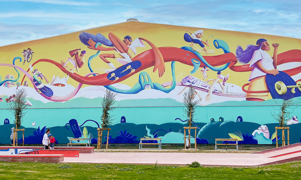 Fresque participative skate parc des Argoulet à Toulouse